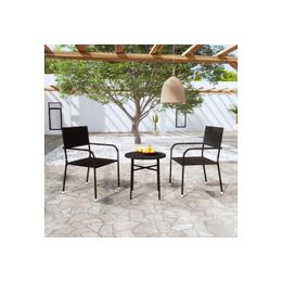 vidaXL Garten-Essgruppe Poly Rattan 3-tlg.