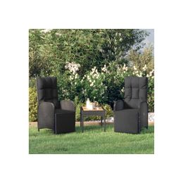 vidaXL Gartenlounge-Set, schwarz