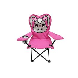 Mojawo Klappstuhl Kinder Anglersessel Pink mit Getränkehalter und Tasche Motiv hase