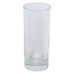 JS GartenDeko Dekovase Glasvase Vase H 22 cm runde zylindrische Blumenvase aus Glas