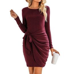 TZTA Trading UG Abendkleid Damenkleid Ballkleid Einfarbiger Freizeitkleid Etui-Kleid Winter