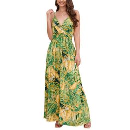 Orient Phoenix Strandkleid Sommerkleider für Damen lockeres ärmelloses Maxikleid mit Blumendruck Plus-Size-Kleid mit Blumendruck