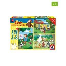 Schmidt Spiele 3x 48tlg. Puzzle-Set: "Coco, der neugierige Affe, Mein Freund Coco"- ab 4 Jahren