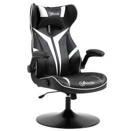 Vinsetto Gaming Stuhl ergonomischer Computerstuhl Stahl Schwarz+Weiß 67 x 75 x 106-112 cm