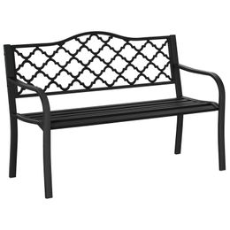 Outsunny Gartenbank mit offener Rückenlehne für ein angenehmes Sitzgefühl schwarz (Farbe: schwarz)