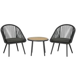 Outsunny Gartenmöbel-Set mit 2 Stühlen grau (Farbe: grau)