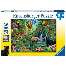 RAVENSBURGER VERLAG Ravensburger Kinderpuzzle - 12660 Tiere im Dschungel - Tier-Puzzle für Kinder ab 8 Jahren, mit 200 Teilen im XXL-Format