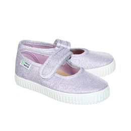 natural world - Canvas-Spangenschuhe GLITTER in lila, Gr.22