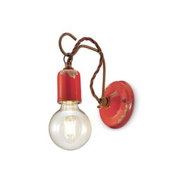 Ferroluce Wandleuchte C665 im Vintage-Stil, rot