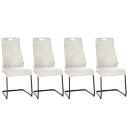 HOMCOM Esszimmerstühle 4er Set mit Modernem Design ergonomisch geformt Polyester Stahl Beige 44 x 58 x 99 c