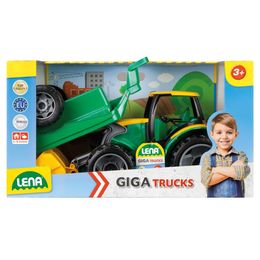 LENA GIGA TRUCKS Traktor mit Schaufel und Anhänger, Schaukarton