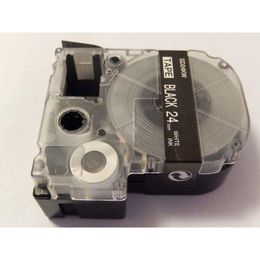 Kassette Patronen Schriftband 24mm kompatibel mit KingJim SR330, SR6700D, SR3900P, SR950, SR750 Ersatz für LC-6BWV, SD24KW. - vhbw