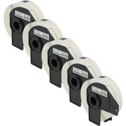 vhbw - Set 5x Etiketten-Rolle 29mm x 90mm kompatibel mit Brother pt QL-710WSP, QL-700, QL-710, QL-710W, QL-720 Etiketten-Drucker