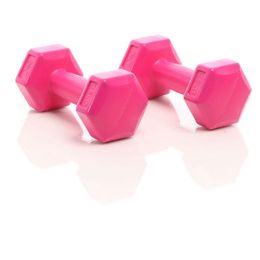 Hantel Set 2x 500g pink Kurzhantel 2er Set mit rutschfesten Griffen für Krafttraining - pink - Luxtri