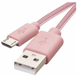 EMOS - micro-USB Schnellladekabel auf usb-a 2.0, 480 Mbit/s Ladekabel a auf micro-B für Schnelladen und Datenübertragung, 1 m, rosa, SM7006P