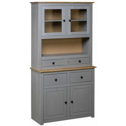 Bonnevie - Highboard,Kommode Grau 93x40,5x180 cm Kiefernholz Panama vidaXL