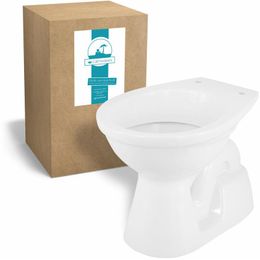 Calmwaters - Universal Stand wc mit senkrechtem Abgang, Tiefspüler Weiß, Toilette mit Spülrand, hochwertige Sanitärkeramik, Standard-Form, wc