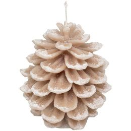 Fééric Lights And Christmas - Kerze tannenzapfen mit schnee 15 -5cm 560g - Feeric lights & christmas - beige