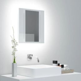 MAISONCHIC - LED-Bad-Spiegelschrank, Badschrank mit Spiegel, Badezimmerschrank Hochglanz-Weiß 40x12x45 cm Acryl KLI97640