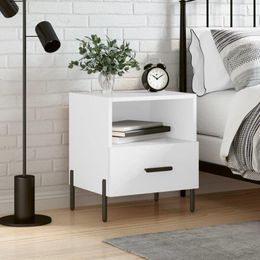 MAISONCHIC - Nachttisch, Nachtkommode, Beistelltisch, Nachtschrank für Schlafzimmer Hochglanz-Weiß 40x35x47,5 cm Holzwerkstoff MAIW68167
