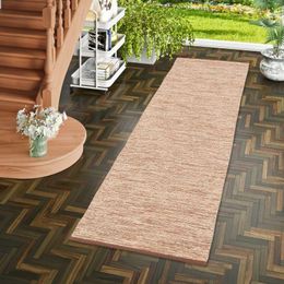 Pergamon - Baumwolle Natur Kelim Teppich Läufer Easy Beige Meliert - 70x140 cm