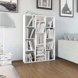 Raumteiler/Bücherregal,Standregal Hochglanz-Weiß 100x24x140 cm vidaXL
