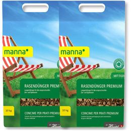 Hauert Manna Premium Rasendünger 2x10 kg Langzeitdünger Startdünger Sommerdünger Herbst