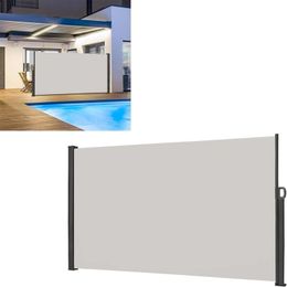 Seitenmarkise Ausziehbar Sichtschutz 180 x 300cm - Markise Seitensichtschutz Windschutz fuer Terrasse, Balkon, Garten (Grau) - Grau - Uisebrt