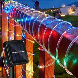 Tolletour - Solar Lichtschlauch Draht Garten Lichterkette led Lichterschlauch-Bunt-10m