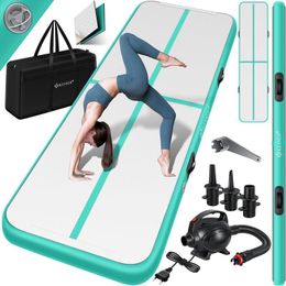 Kesser Turnmatte Aufblasbar Airtrack Fitness-Matte Gymnastikmatte 3/4/5/6m inkl. Tragetasche & elektr. Luftpumpe Yogamatte Tumbling Matten 400 x 100 x 10 cm