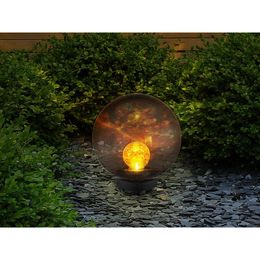Globo - led Solarkugel Garten - Leuchtkugel rauchfarbig ø 20cm mit Erdspieß