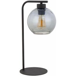 Licht-Erlebnisse - Tischlampe Grau Schwarz E27 Glas Kugelschirm 46 cm Modern Tischleuchte Wohnzimmer - Schwarz, Graphit glänzend