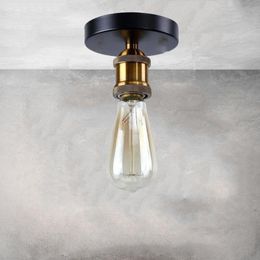 Axhup - Deckleuchte Vorrichtung, Retro Deckenlampe Edison E27 Lampenfassung, Lampensockel Halter für Wohnzimmer Schlafzimmer (Bronze)