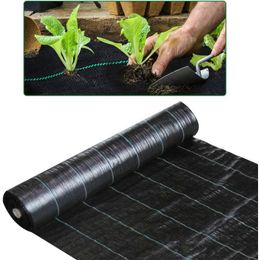 VINGO - Unkrautvlies Gartenvlies 90g/m², Unkrautfolie 2m x 10m, Bodengewebe Mulchvlies, Schutz vor Wurzeln und Würmern, Schwarz, UV-beständig