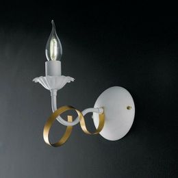 Iperbriko - Weißes Shabby Gold Eisenapplikation ein Licht 22x h18 cm
