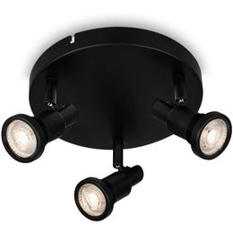 Briloner - Leuchten - led Deckenlampe Badezimmer, verstellbar, led Deckenleuchte Bad, IP44, warmweiße Lichtfarbe, GU10, Schwarz, 210x106 (DxH)