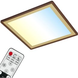 Leuchten slim deco led led Panel 1x led Fernbedienung Dimmbar 22 w 3000 lm Kunststoff Braun-Gold - Briloner