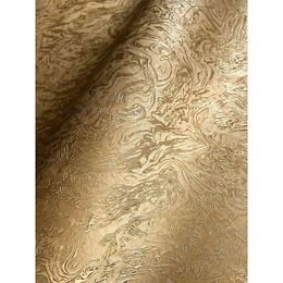 Tapete Gold Vliestapete Muster - Mustertapete Modern Beige Gelb Struktur Motiv Glamour 3D Optik Uni - Nisa Gold - Newroom