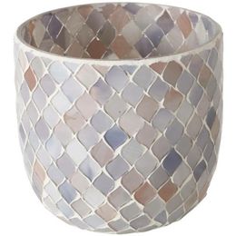 Boltze Gruppe - Teelichthalter aus Glas gmosk, buntes Mosaik