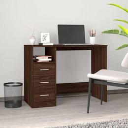 Bonnevie - Computertisch,Schreibtisch mit Schubladen Braun Eichen-Optik 102x50x76 cm vidaXL