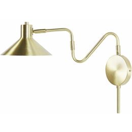 Beliani Wandlampe Gold aus Metall Kegelform Verstellbar Glamour Style für Wohnzimmer Schlafzimmer Flur - Gold