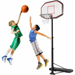 Basketballstaender Basketballkorb Basketballanlage für Junge und Erwachsene Korbhoehe 220 – 305 cm inkl Raeder - Goplus