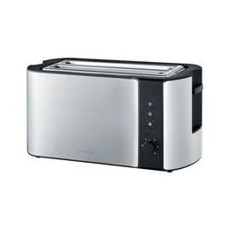 Severin Automatik-Langschlitztoaster AT 2590 edelstahl/schwarz, 1.400 Watt, f&uuml;r 4 Scheiben Toast