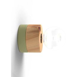 Wandlampe aus Holz mit Kabel und Stecker 0239 almut - Zirbe • Grün