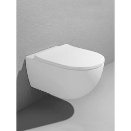 Goclean wandhängende Toilette 54x36 Flaminia App Keramik AP118G Weiß - Keramik - Mit weich schließendem Toilettendeckel