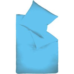 Mako-Satin-Bettwäsche colours meeresblau 6072 Größe 155x220 cm - Fleuresse