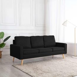MAISONCHIC - 3-Sitzer-Sofa Loungesofa Couch Modern Schwarz Stoff DE32783