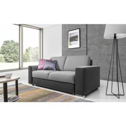Sofa 2-Sitzer junes Webstoff Grau / Hellgrau 180x90x91 cm