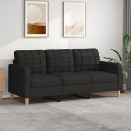Bonnevie - 3-Sitzer-Sofa,Sofas gerade Schwarz 180 cm Stoff vidaXL
