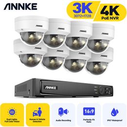 ANNKE 5MP PoE Überwachungskamera Set,4K PoE nvr Videosicherheitssystem 8× Kamera Intelligentes Dual Light IP67 ir Netzwerk Außenüberwachungsset - 0TB hdd